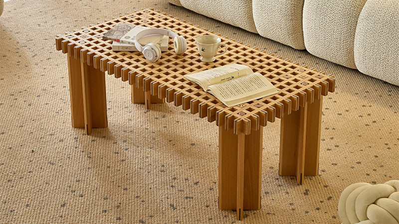 JASIWAY Waffle - Grid Coffee Table: Where Japandi Charm Meets Creative – JASIWAY Furniture