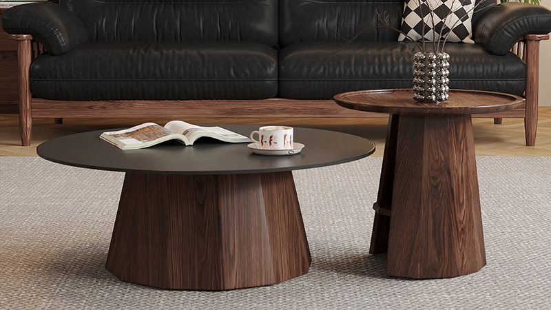 JASIWAY Round High - Low Combo Coffee Table: A Perfect Blend of Style ...