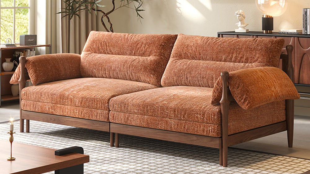 JASIWAY Solid Wood Frame Convertible Modular Sofa Bed – Mid - Century ...