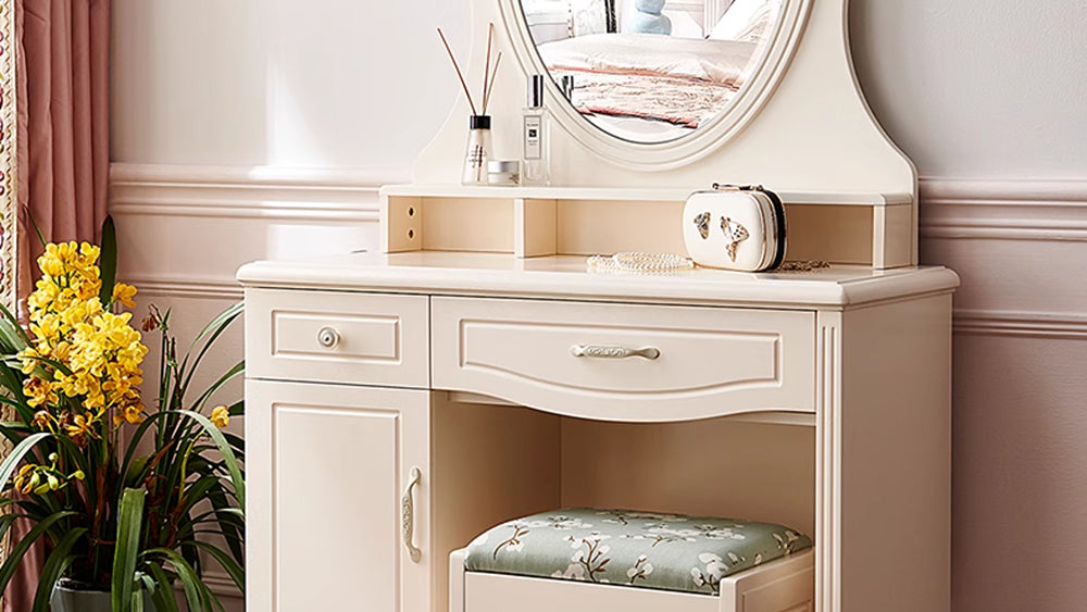 JASIWAY American Style Vanity Table: Where Rustic Charm Meets Practica ...