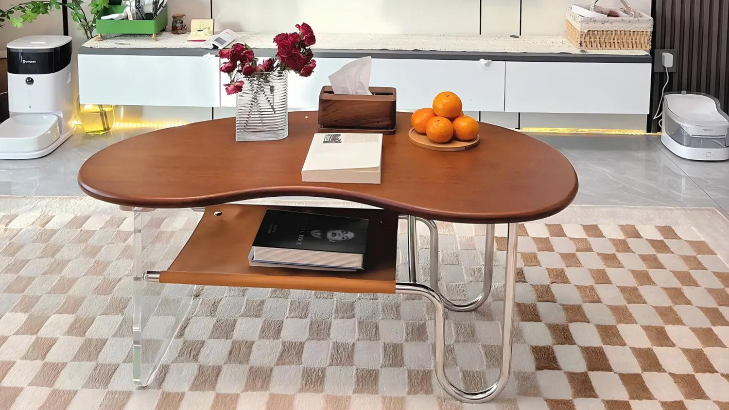 Sculpted Elegance: JASIWAY Irregular Coffee Table with Floating Design ...