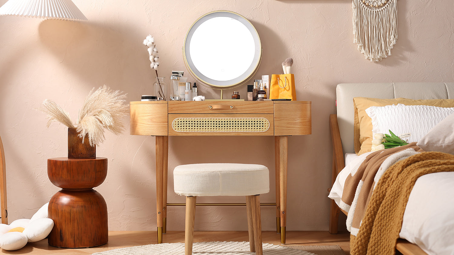 Discover Serenity and Elegance: The JASIWAY Japandi Solid Wood Makeup ...