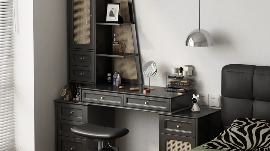 JASIWAY Retro - American Vanity Desk Combo: Merging Elegance and Funct ...