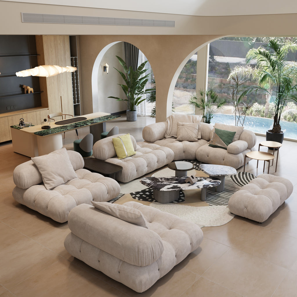 RINGCHEN Luxury Modern Modular Sectional Sofa with Custom Fabric Optio ...